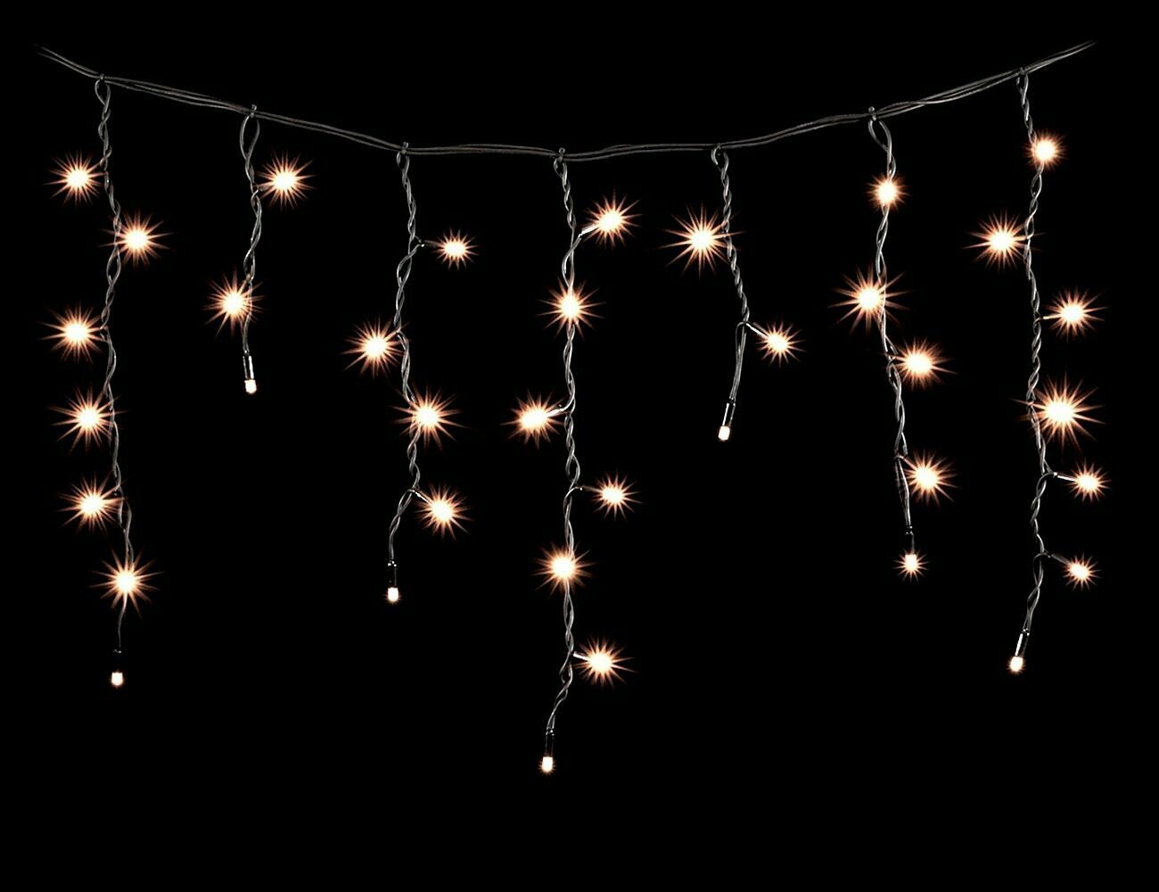 Светодиодная бахрома Legoled 3.1*0.5 м, 120 экстра теплых белых LED ламп, черный каучук, соединяемая, IP54, Laitcom