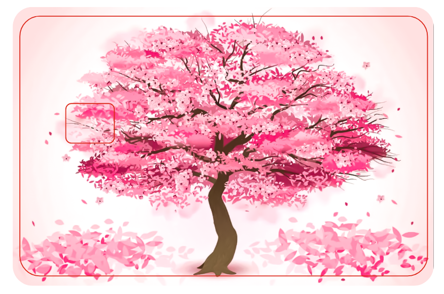 Наклейка на банковскую карту, стикер на карту, сакура