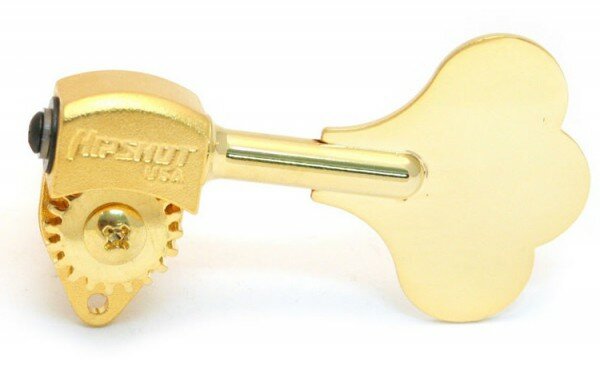 Одиночный басовый колок HIPSHOT Ultralite HB6 Y 3/8" 20670G L (bass side) или R (treble side), Clover бутон, (14 мм), золото