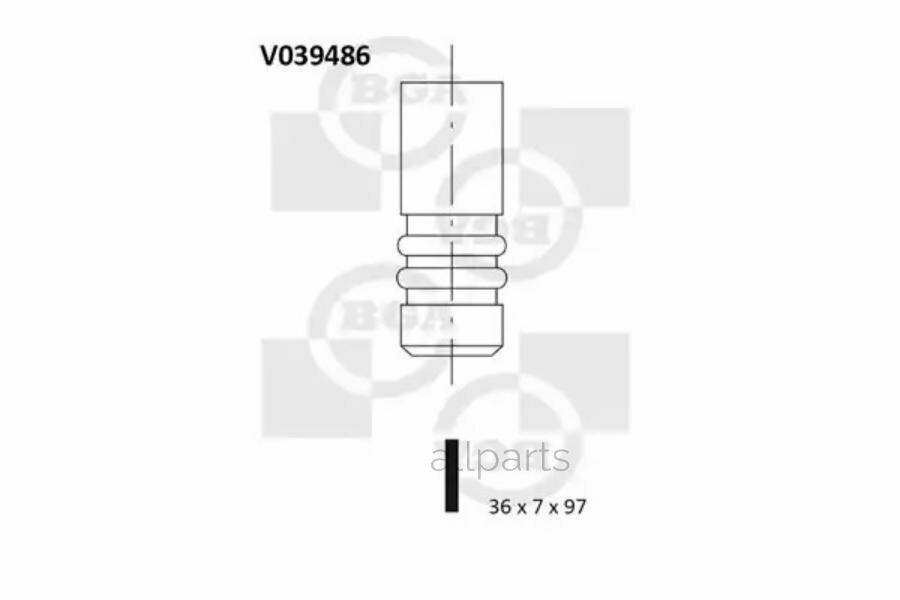 BGA V039486 Клапан двигателя впускной [35.9x7x96.8] AUDI A3, A4, A6 / FORD GALAXY / SEAT IBIZA, LEON / SKODA OCTAVIA / VW BORA, CADDY, GOLF, PASSAT, POLO 1.9SDI 93-10 [AEFASY]