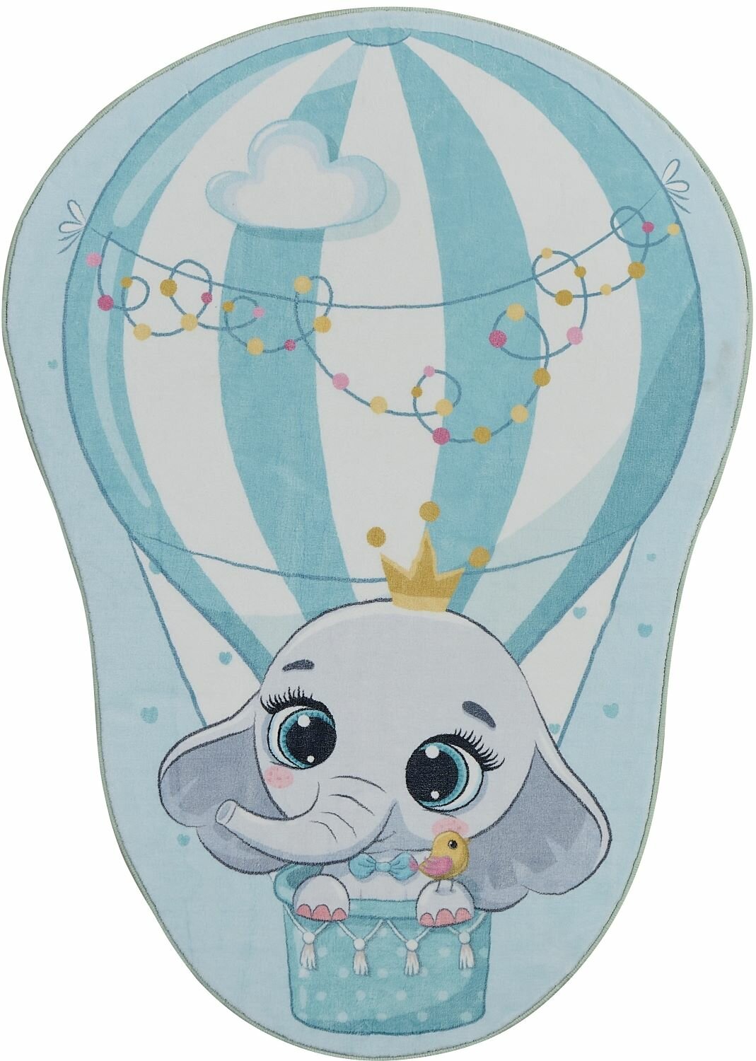 Коврик детский принтованный Kindora VA-07 "Слоник на воздушном шаре" 70x100см