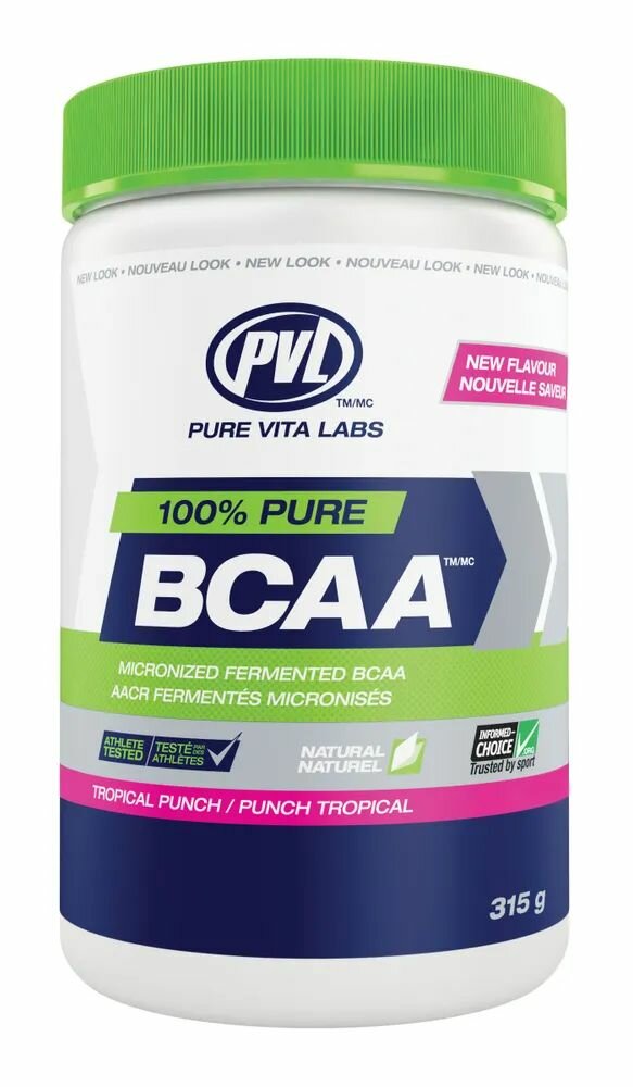 Аминокислоты PVL 100% Pure BCAA 315г Тропический пунш