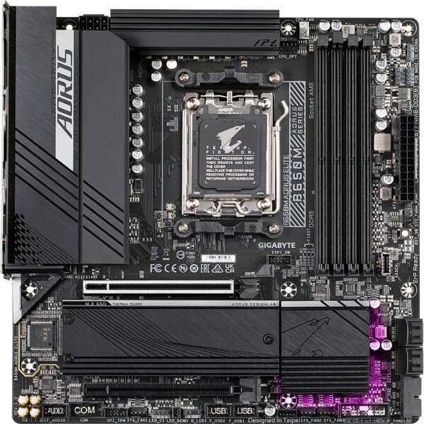 Материнская плата Gigabyte B650M AORUS ELITE, AM5, AMD B650, 4xDDR5, 4xSATA, 2xM.2, 1xPCIe 4.0 x16, 1xPCIe 4.0 x4, DisplayPort, HDMI, 1x2.5Gb LAN, USB
