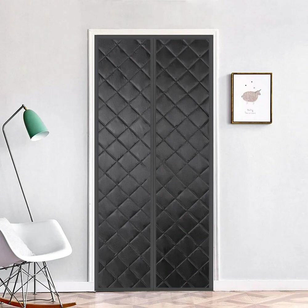 Занавеска на дверь, черное плотная шторка для двери, 210х90см