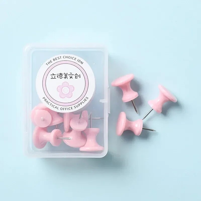 MOONBIFFY Пластиковые булавки для большого пальца Розовый, L-Pink 10pcs