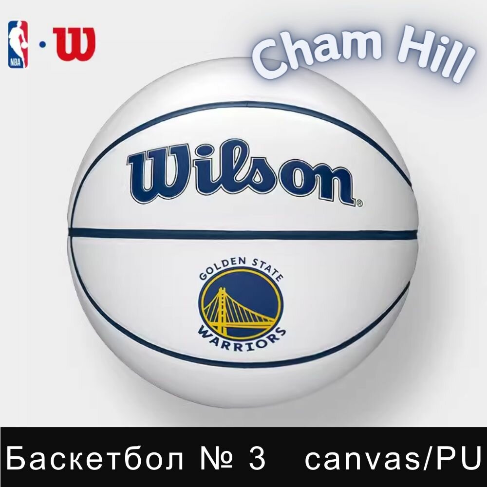 Мяч баскетбольный Wilson NBA TEAM AUTO MINI GS WARRIORS, WTB3300IBGOLCN, размер 3