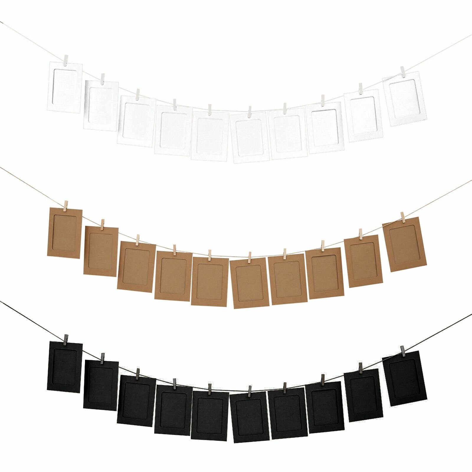 (1 комплект из 10 листов) Подвесная бумажная фоторамка-белая-4 дюйма