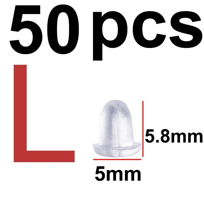 Стопоры для крючков силиконовые, L, 50 шт.