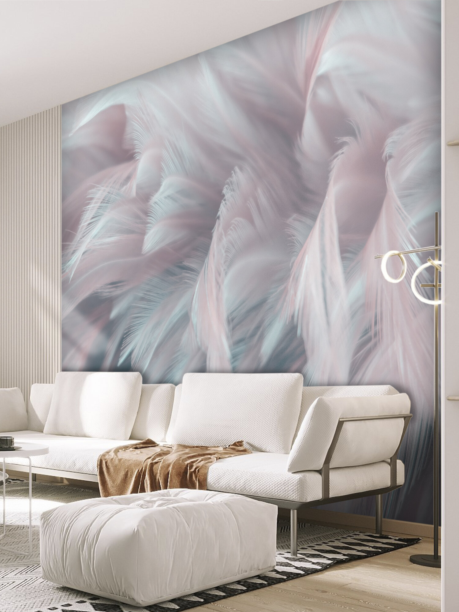 Фотообои 300 х 270 см "Перья" / Обои на стену, в гостиную, спальню, для кухни, в зал