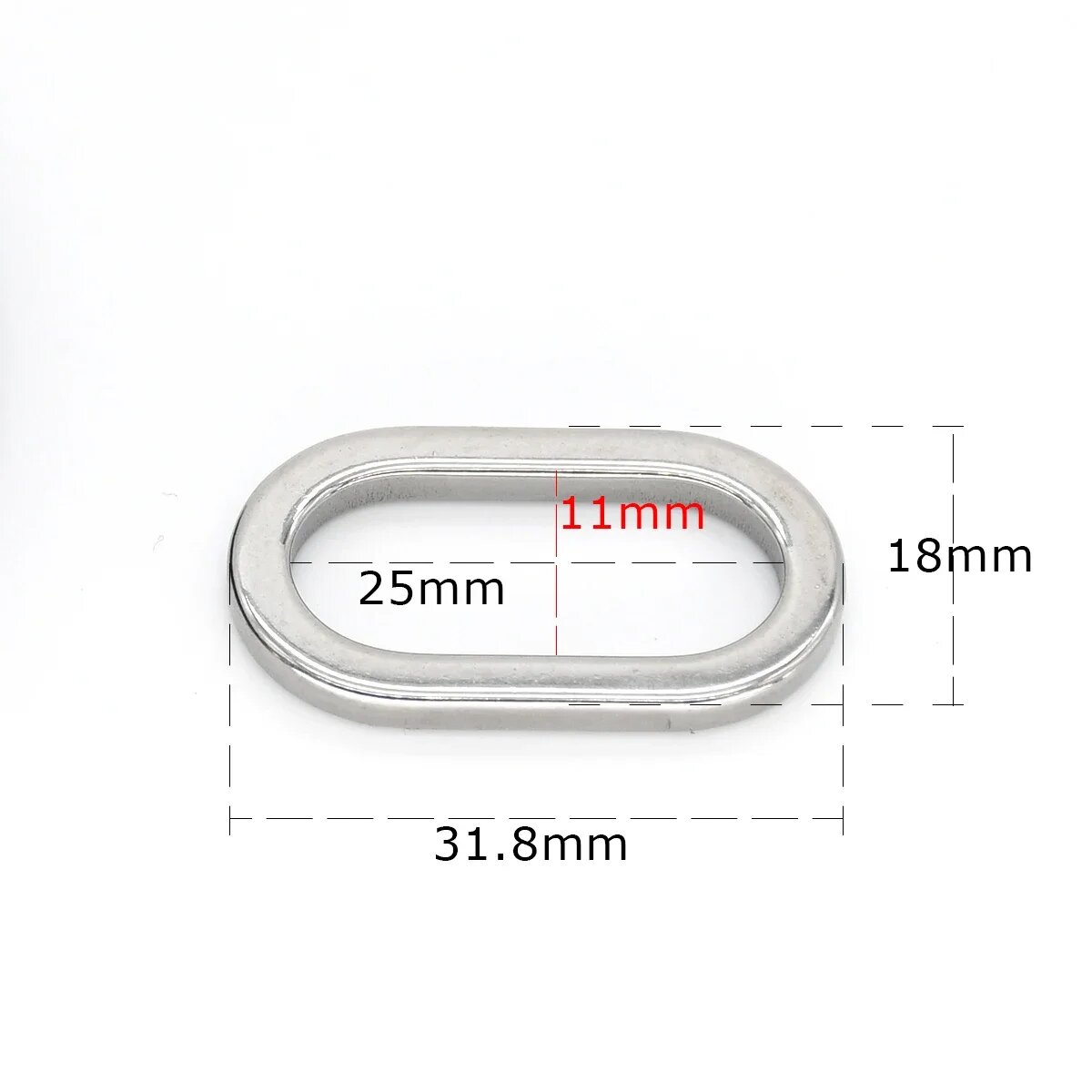 CLOXY D-кольцо Oval ring Inner 25mm, серебристый