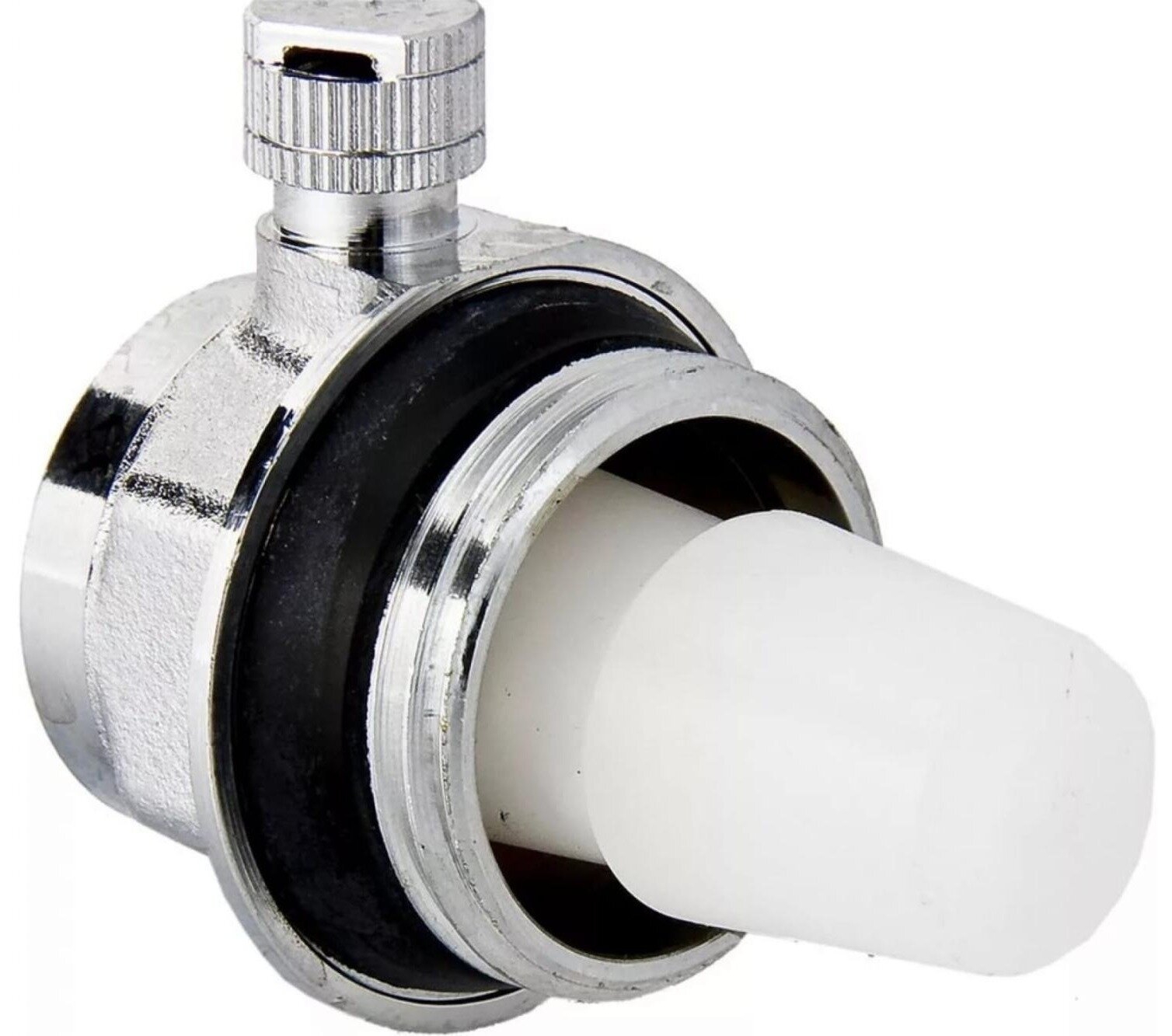 Воздухоотводчик СТМ автоматический, левый, для радиатора, в металлическом корпусе, цвет хром, 1", 25×30мм / отопление