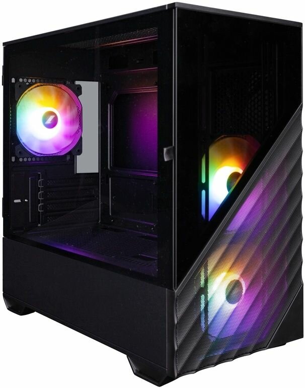 Корпус 1STPLAYER DK D7 Black mATX 3x120mm LED fans D7-BK-3F1