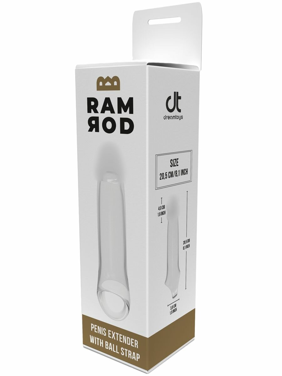 Насадка на пенис для увеличения размера "7.6 Inch Extender with Ball Strap" 16см