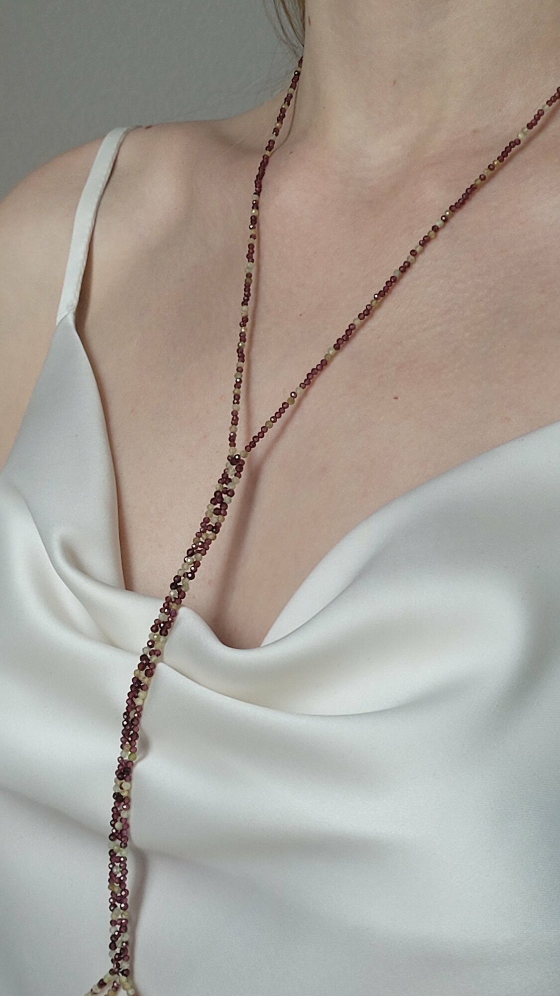 Цепь на тело cosha_brand, 1 шт., бордовый, красный, бежевый — фото 1