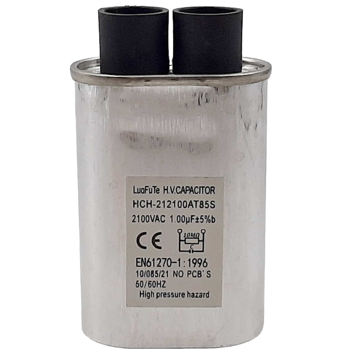 Конденсатор HCH-212100AT85S высоковольтный 2100VAC 1.00mF для микроволновой печи (СВЧ)