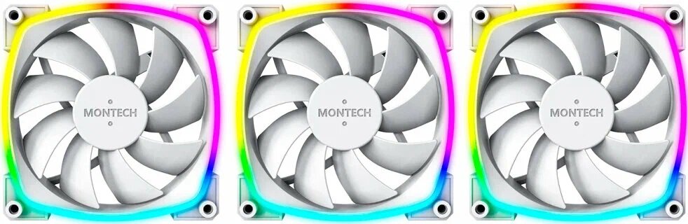 Комплект вентиляторов 120x120x25 MONTech AX120W3P 3 шт. AX120 PWM 3pin ARGb White