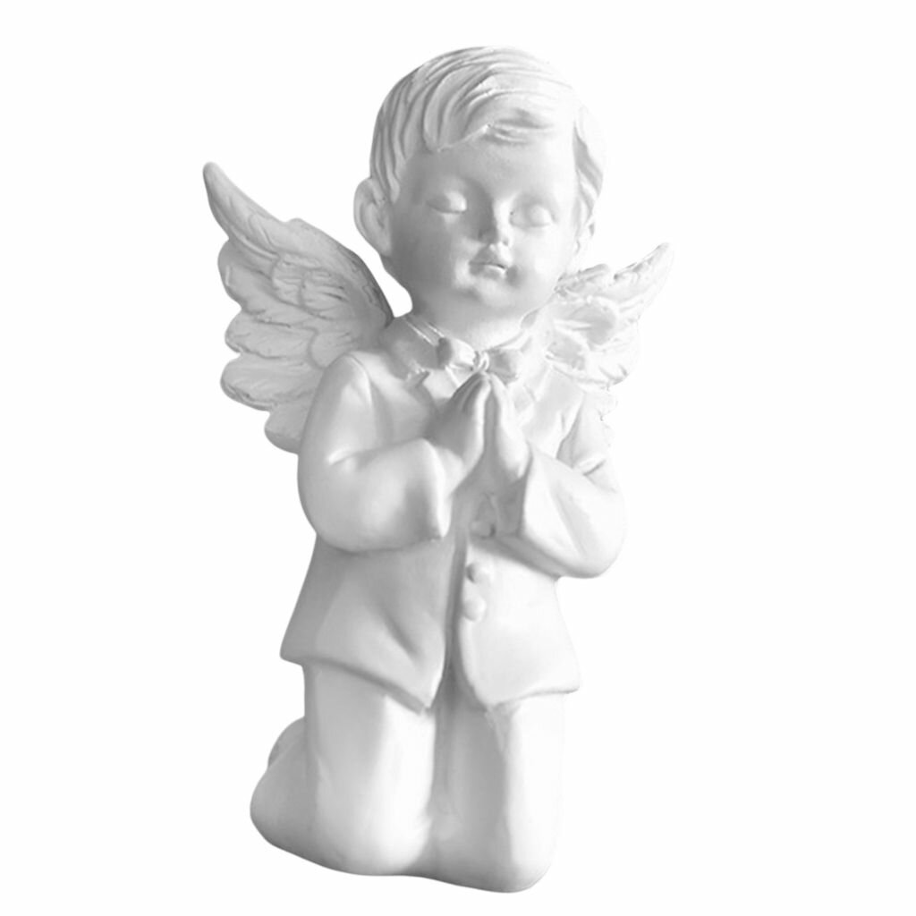 Креативное украшение статуи ангела для мальчика и девочки из смолы-Молящийся мальчик-ангел