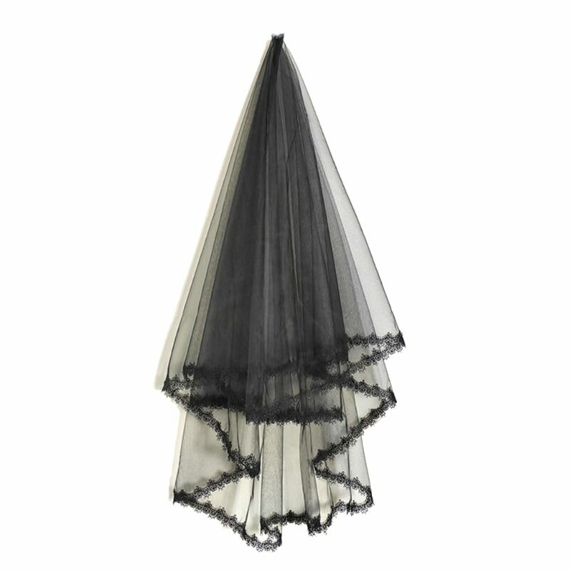 Новая черная кружевная вуаль