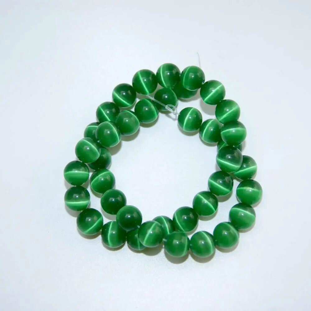 Кошачий глаз опал бусины SYSRXLR 4 6 8 10 12 мм Изумрудный, 4mm 95pcs beads, Green