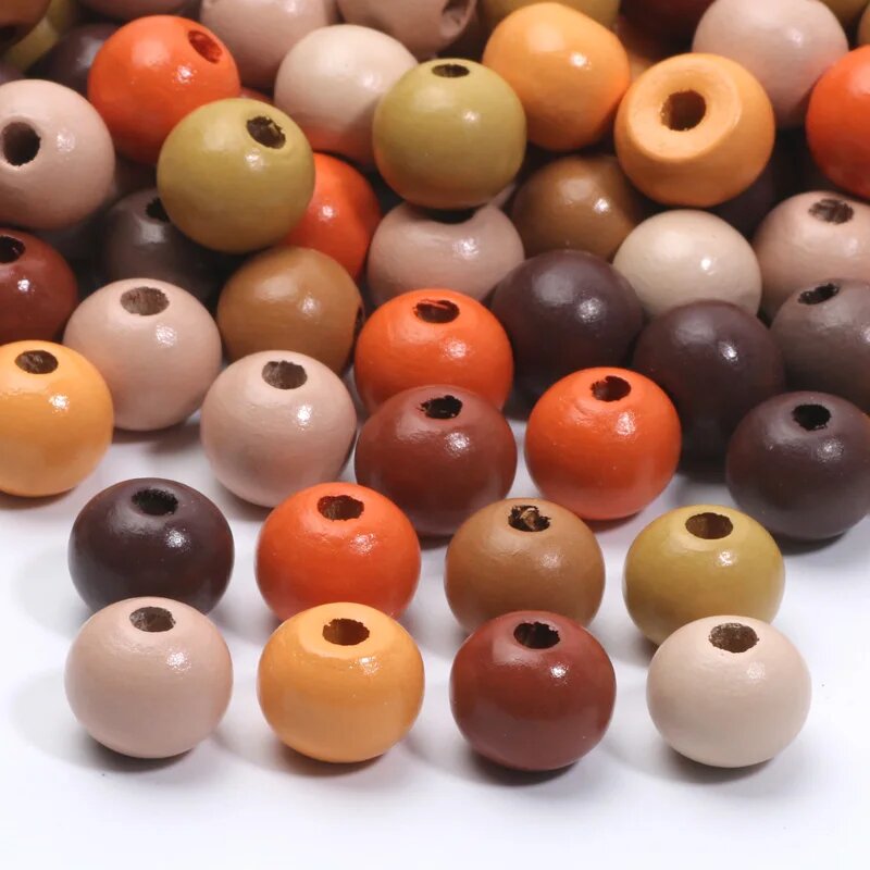8/10/12 мм 50/100 шт, сетчатые разноцветные Круглые шарики, разделительные деревянные бусины, искусственные ювелирные изделия, ожерелья, аксессуары для рукоделия