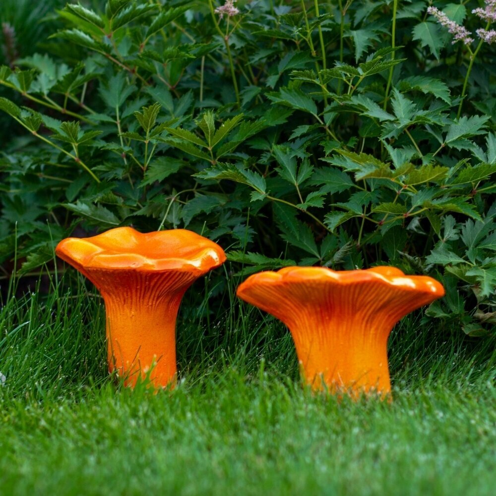 Декоративные фигурки Туендатская сувенирная мастерская "Грибы Лисички" из пенопласта, высота 14 см, 2 шт