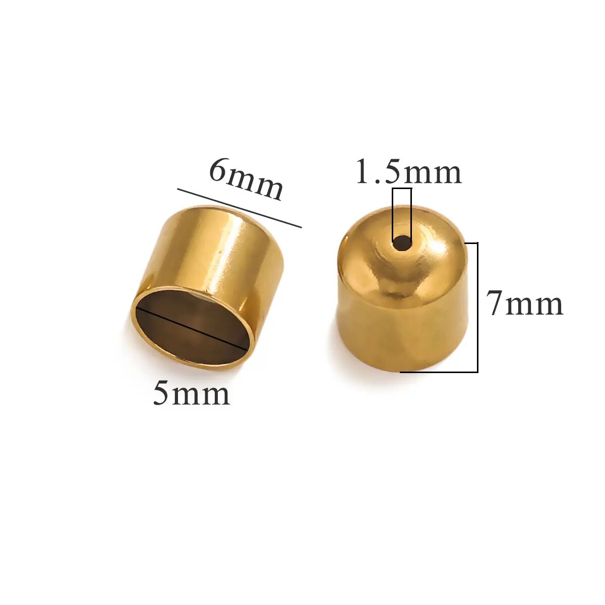 Заглушки для шнура Gold, отверстие 5.0mm