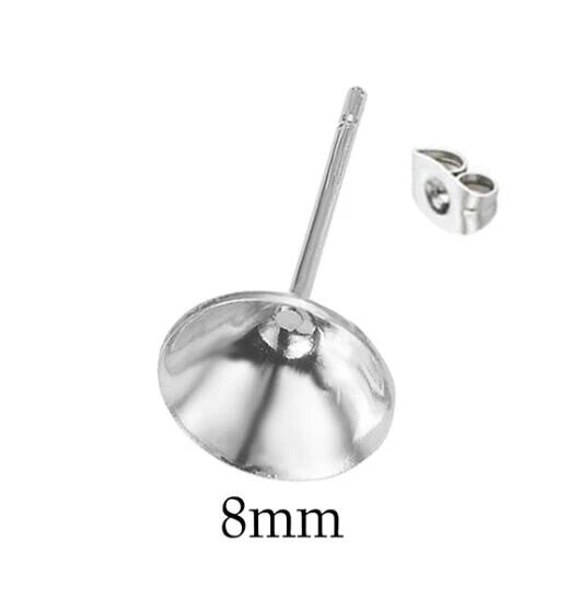 Серьги-гвоздики из нержавеющей стали, 8mm