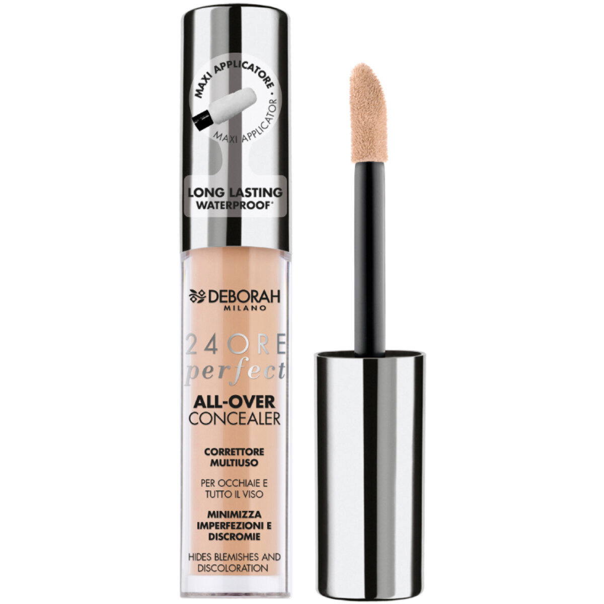 Корректор жидкий, Deborah Milano, 24 Ore Perfect All Over Concealer, тон 02 бежевый, 5.5 г