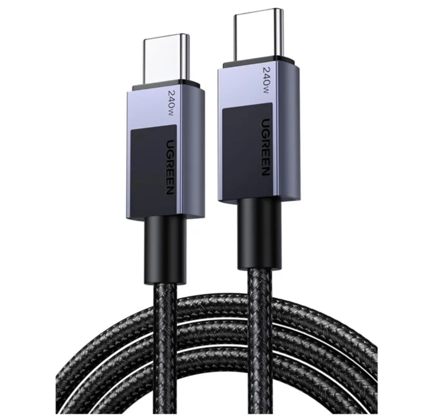 Кабель UGREEN L513 USB-C to USB-C 240W 1м Черный Type-C