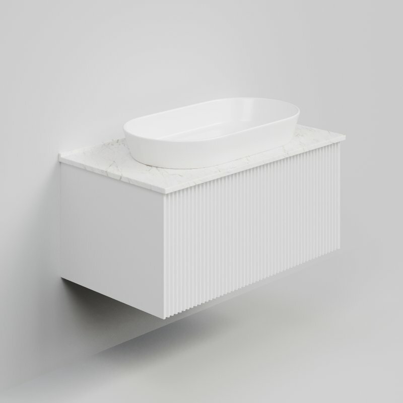 Тумба с раковиной La Fenice Terra 80 подвесная, bianca, столешница белый мрамор, раковина белая матовая