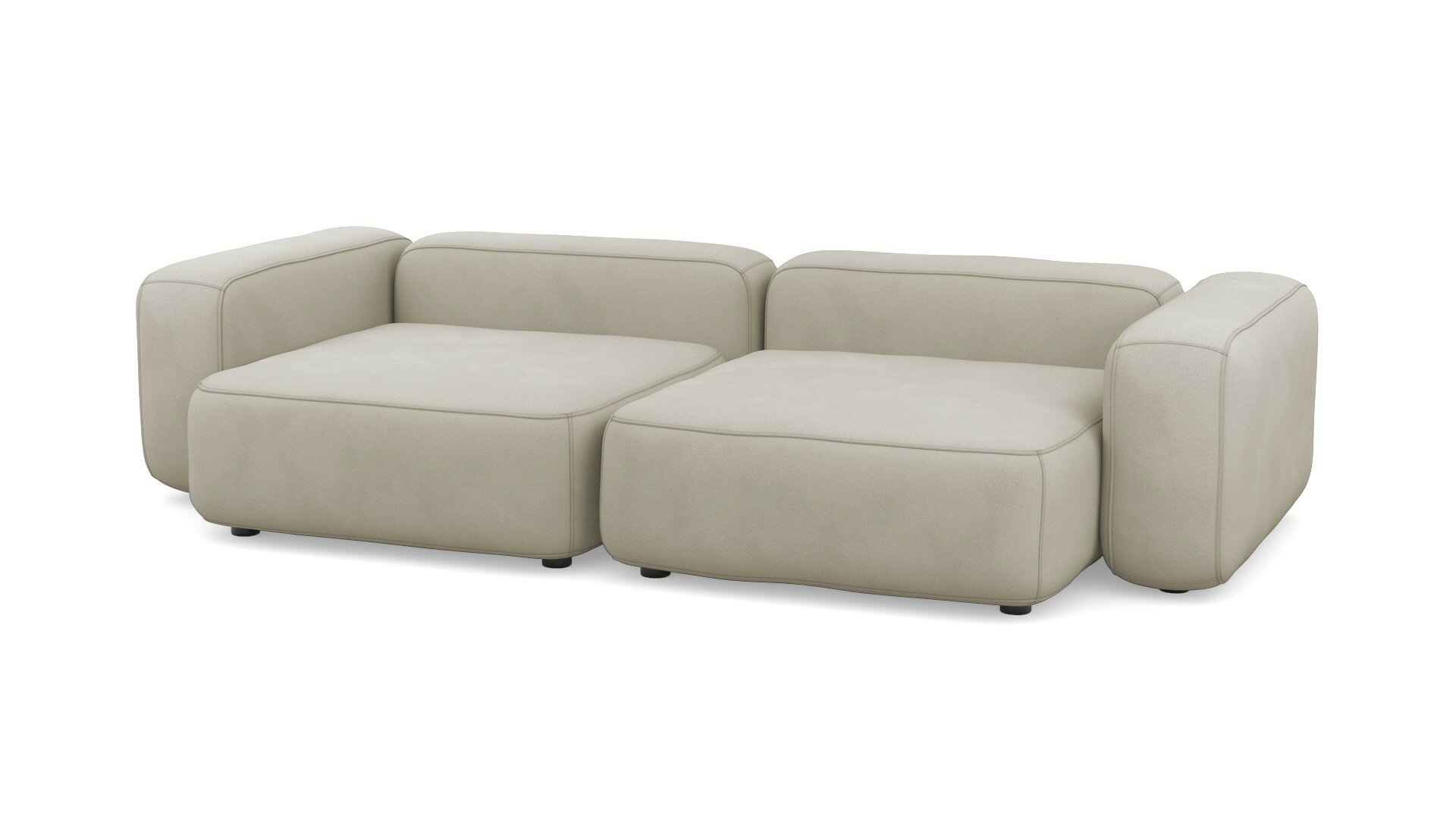 Диван Баббл двухсекционный (большой и глубокий) Velutto 16 NEW 273x137x62 см, белый Велютто, нераскладной Фиеста