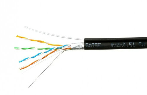 Кабель Cablexpert FTP outdoor 4x2x0.51 на тросу, медный, кат.5e, однож, 305м