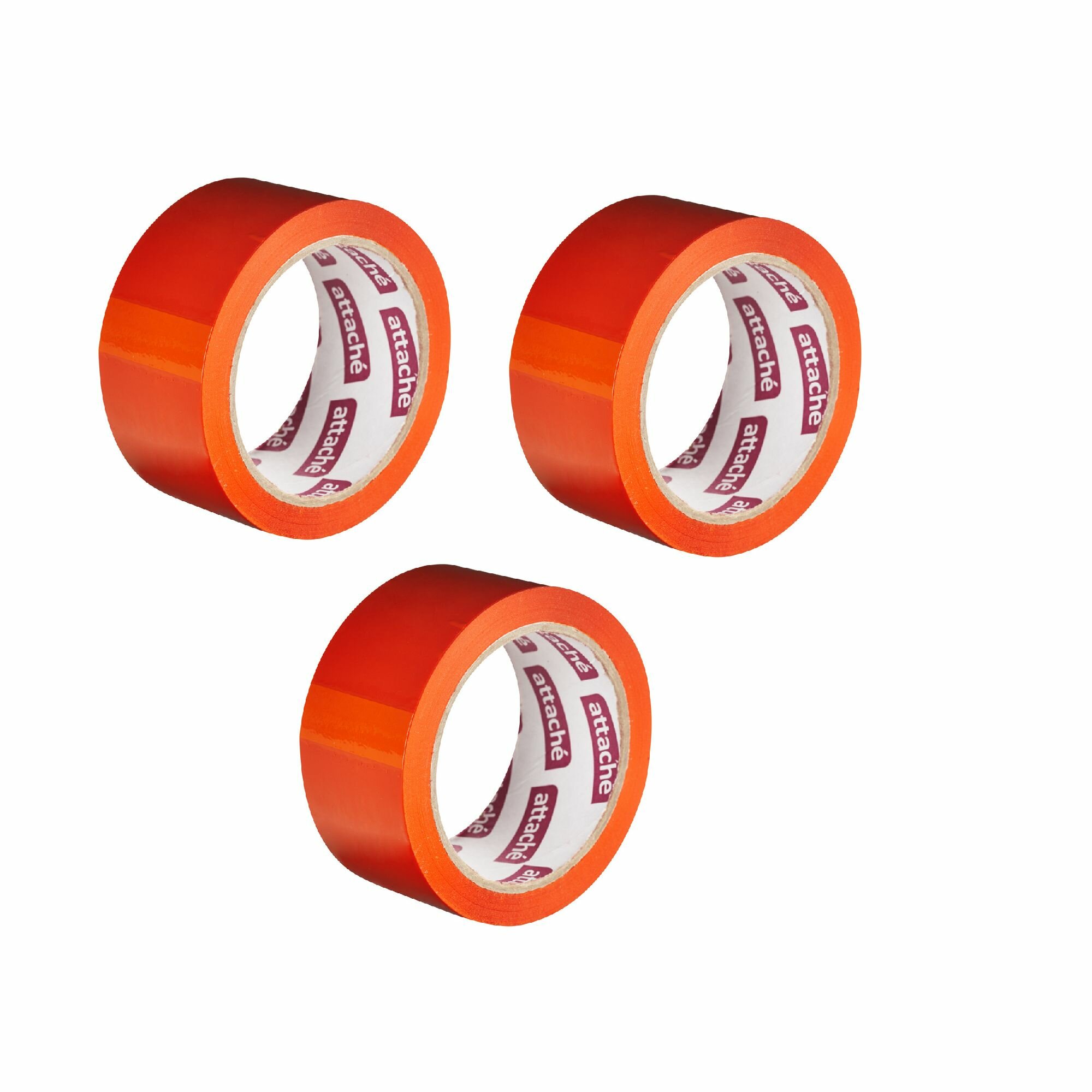 Attache Клейкая лента упаковочная, 48мм х 66м, 45мкм, оранжевый, 3 уп.