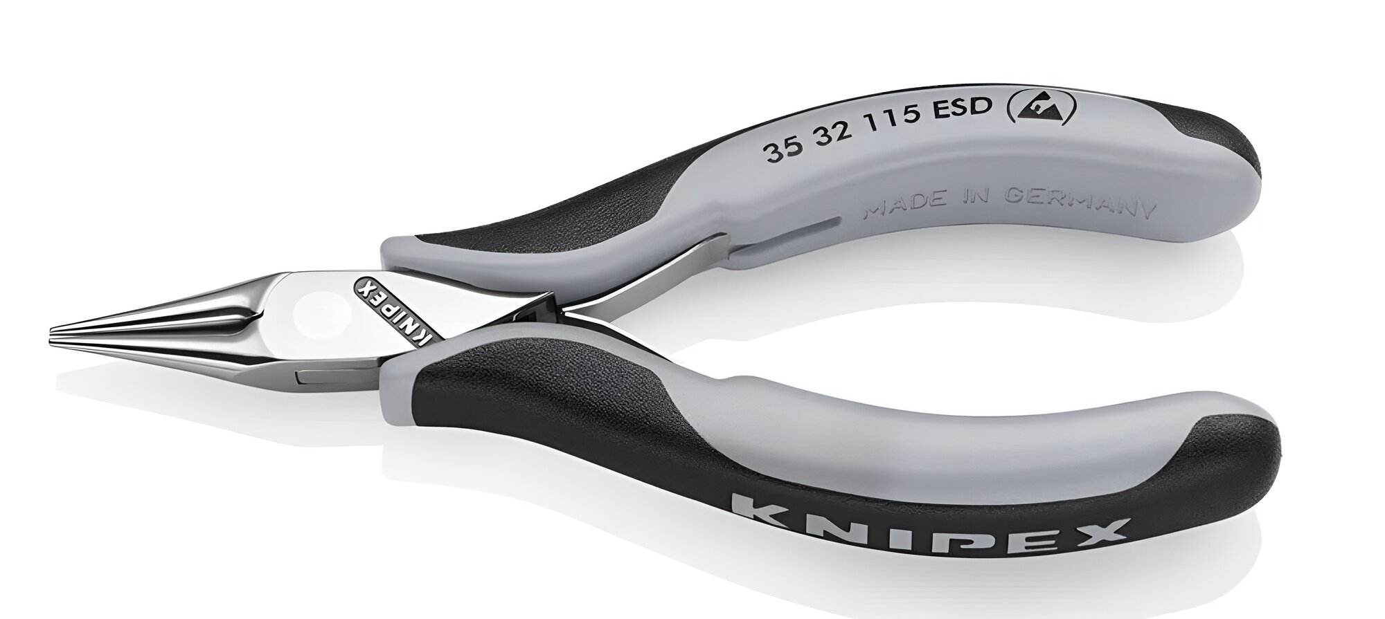 Плоскогубцы захватные для электроники ESD, круглые губки, 115 мм, 2-комп антистатические ручки