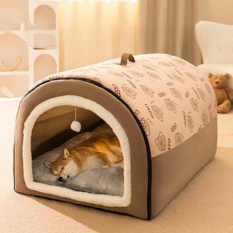 Домик для кошек и собак/Складная конструкция/С термоматрасом/60x45x40cm