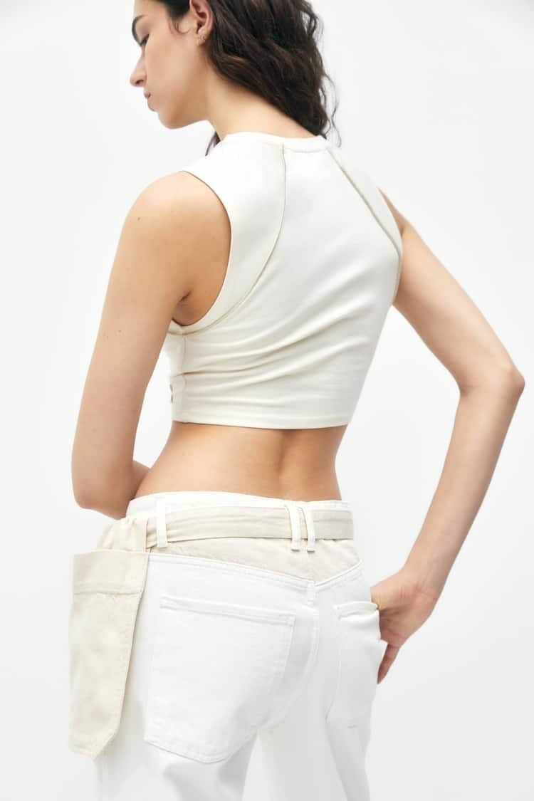 Брюки карго Pull & Bear Весна-лето 2023, размер 10, белый — фото 1