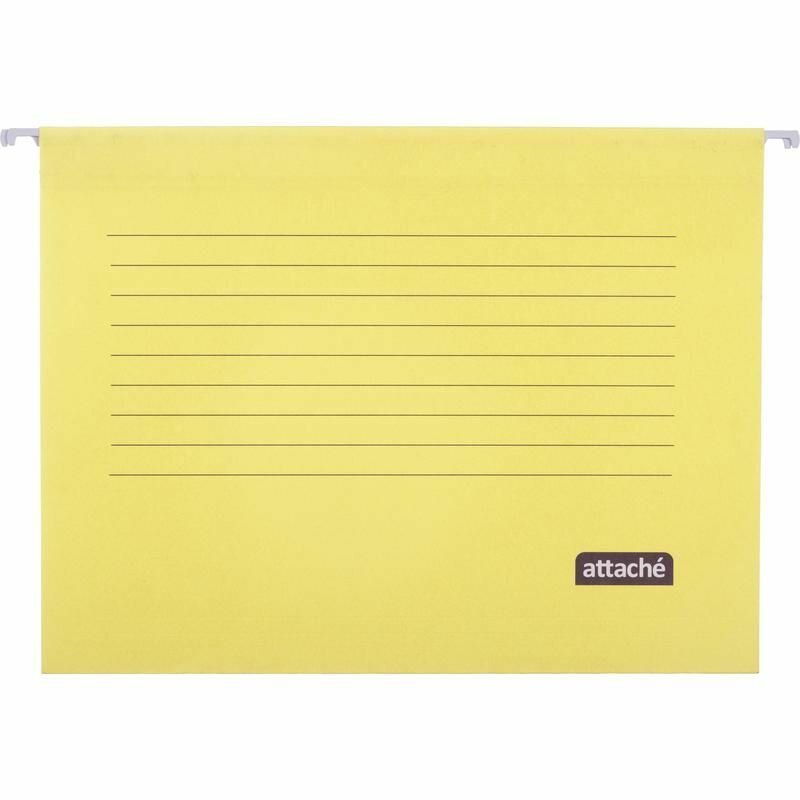 Папки Attache Подвесные, А4, картон, желтые, до 200 листов, 5 шт