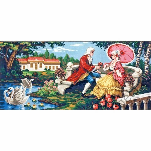 Канва GOBELIN DIAMANT "Цветы для прекрасной дамы", жесткая, с рисунком