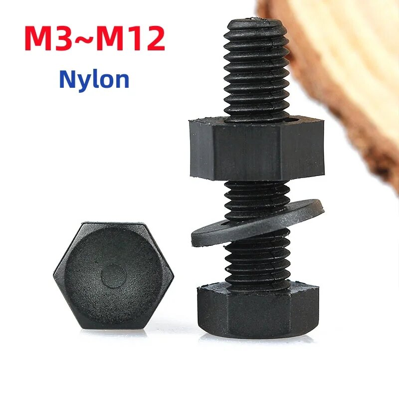 Набор черных нейлоновых винтов M3-M12 M3-10set, 15mm
