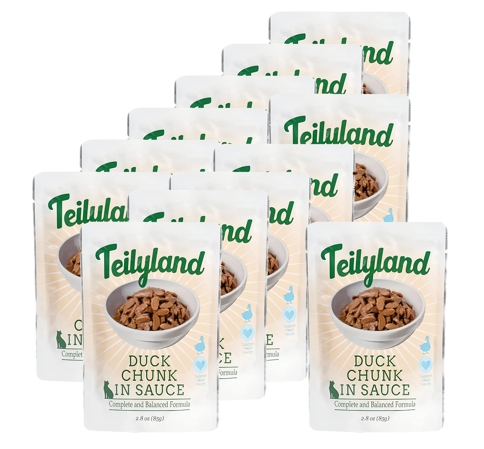 Влажный корм Teilyland Pettric для кошек полнорационный с уткой в соусе, 85 г x 12 шт.