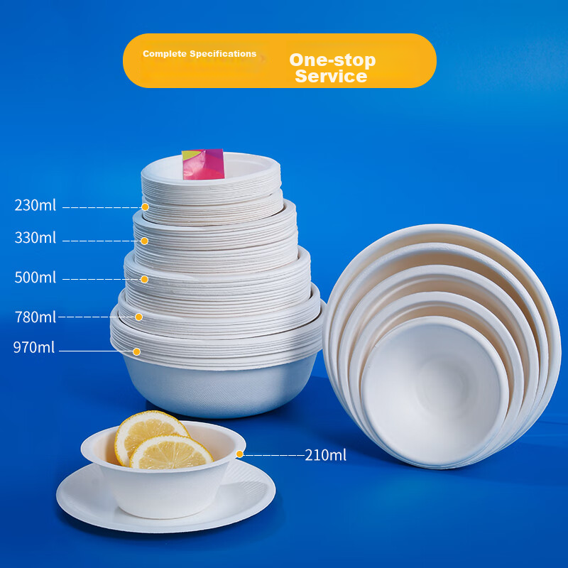 SHUANG YU Disposable Paper Bowls 30 Count * 970ml Biodegradable Soup Rice Bowls Large Bowls Instant Noodle Bowls BBQ Picnic Tableware