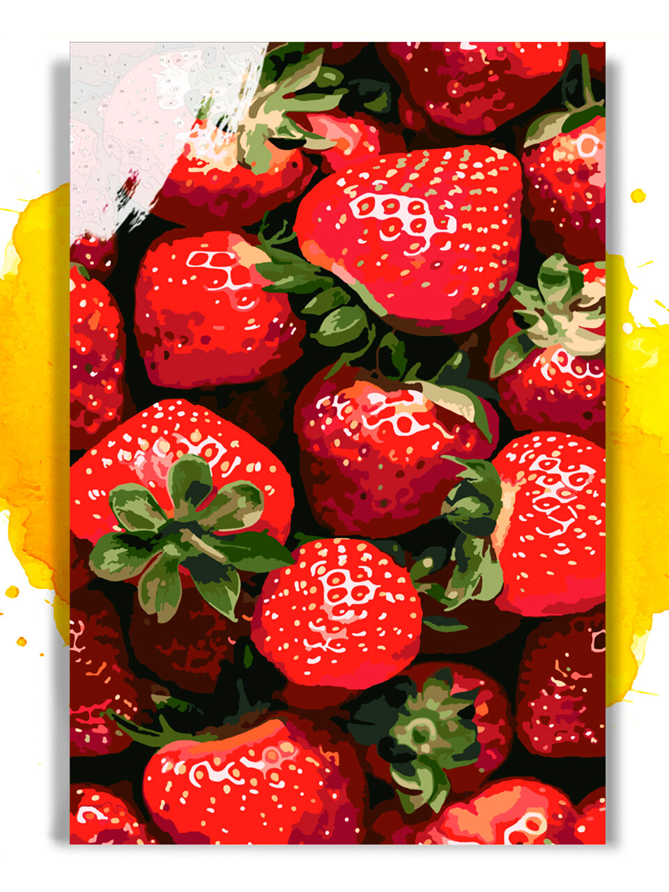 Картина по номерам на холсте Вкус настроения - клубника, 40 х 50 см