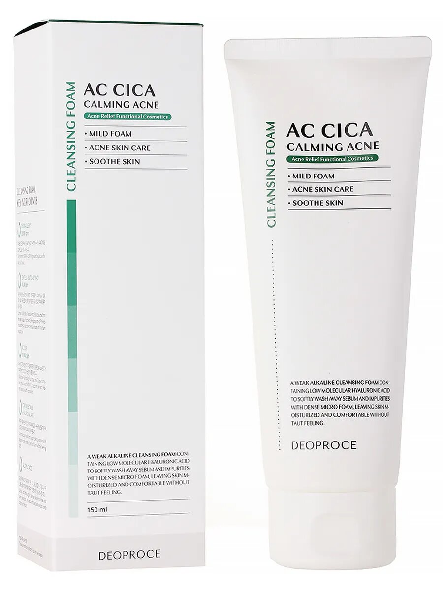 Пенка для лица Deoproce AC CICA, для чувствительной кожи, 150 мл