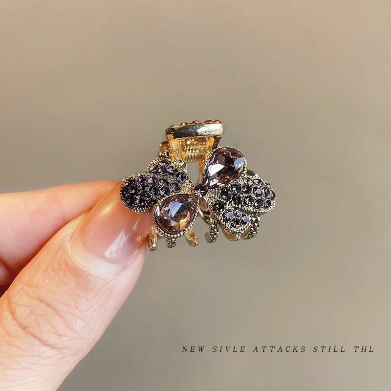 Бант-заколка "Корейский", для челки, фиолетовый, 2,8 см