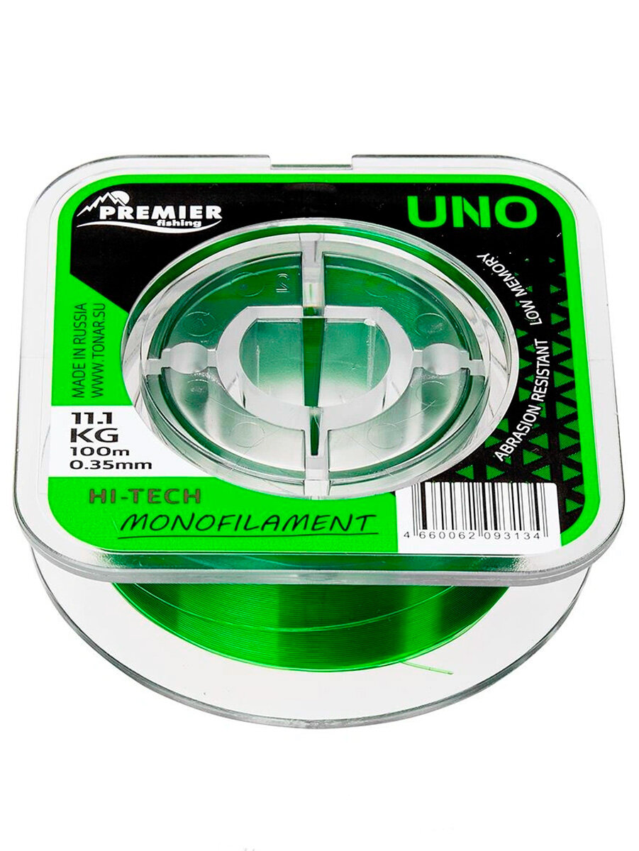Леска для рыбалки Premier Fishing UNO Green Nylon 0,35mm/100m (PR-U-G-035-100)
