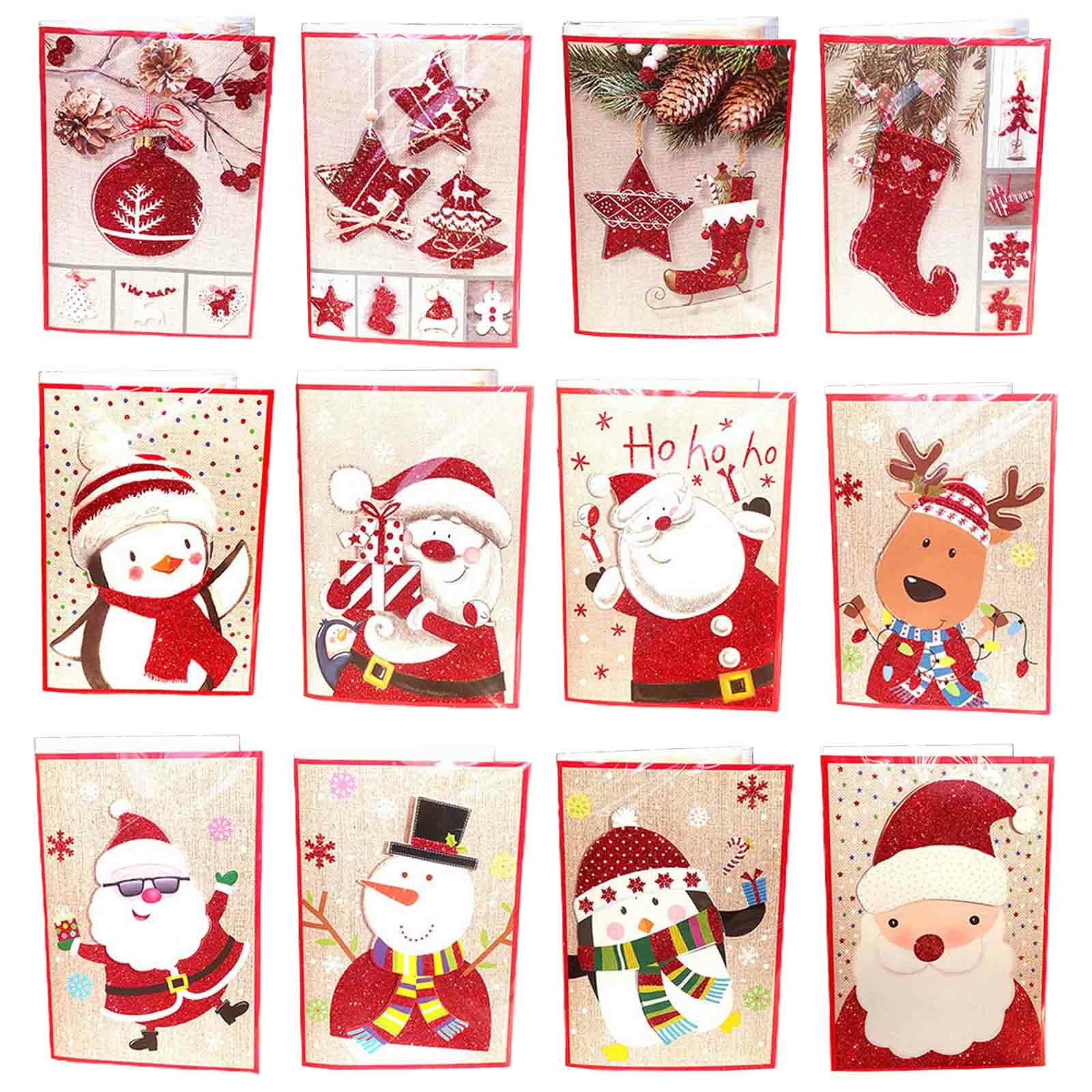 Поздравительная Открытка с Рождеством Христовым с Музыкой 5 шт./компл. Санта Снеговик Лось Открытка для Рождественского фестиваля Приглашение на Вечеринку Благословение