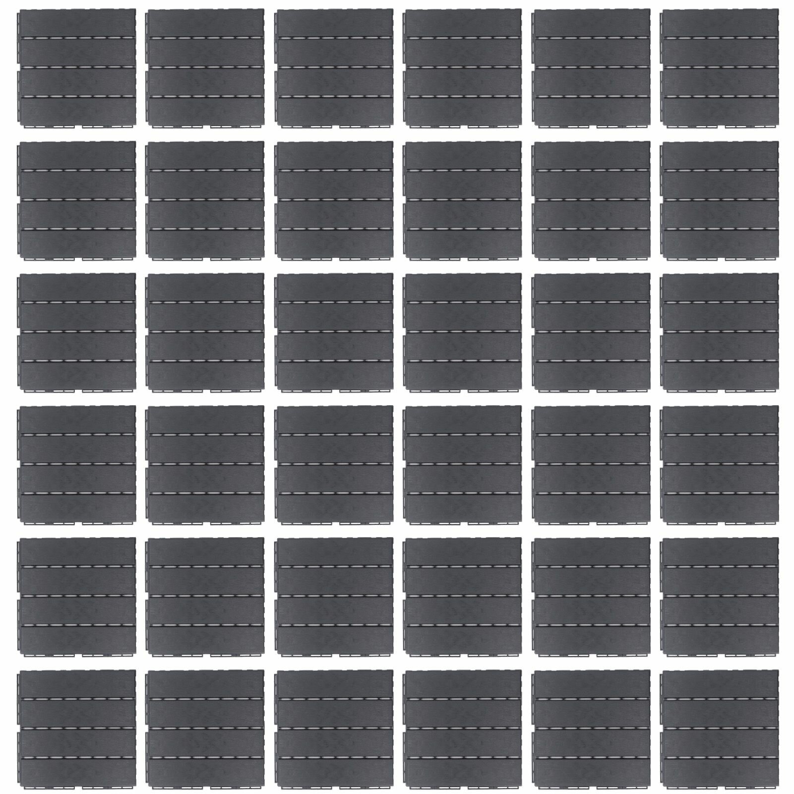 36 плиток 12x12 дюймов для патио, балкона, двора (36 кв. футов, серый)