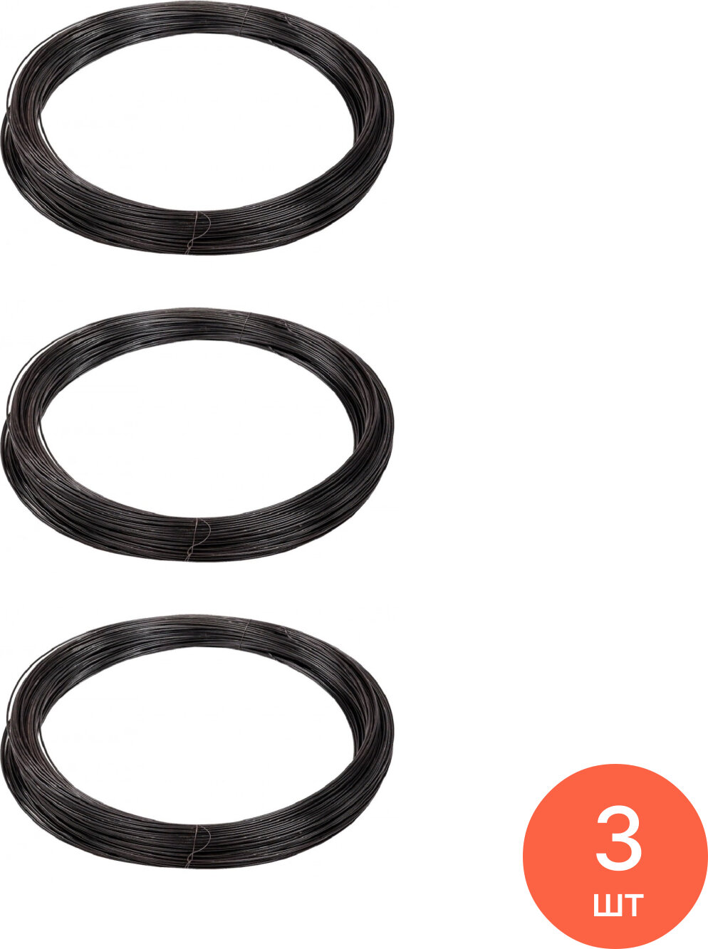Проволока вязальная ГОСТ 3282-74 термообработанная, из низкоуглеродистой стали, черная, диаметр 1.6мм, 1кг / строительные материалы (комплект из 3 шт)
