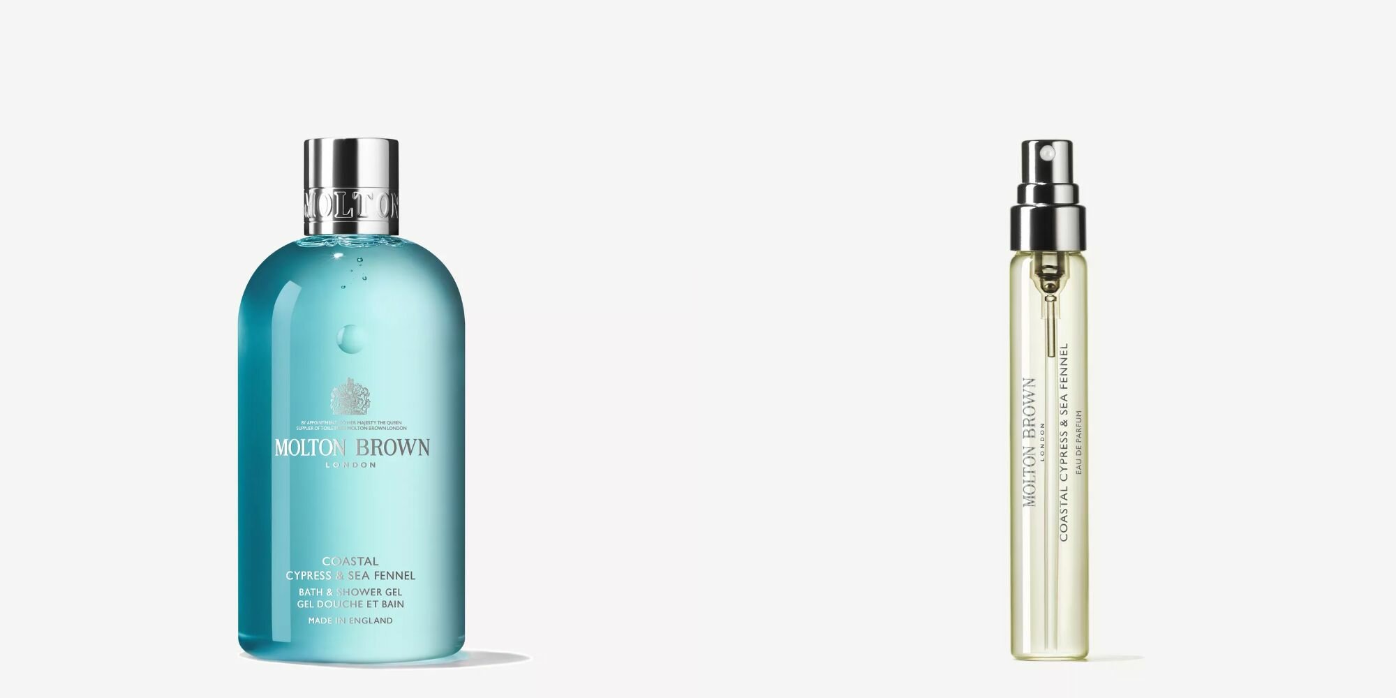 Molton Brown Тревел набор гель для душа + парфюм Coastal Cypress & Sea Fennel , 100 мл +7,5 мл