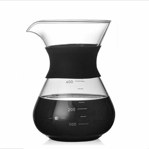 400 мл воронкообразная кофеварка с песочным стаканом, которую можно вылить на стекло кофеварки с фильтром